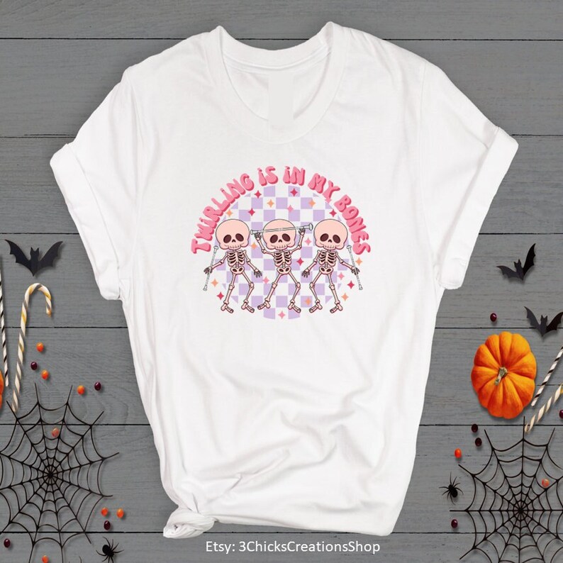 Baton Twirler Halloween Twirling is in My Bones Baton Fall Shirts ...