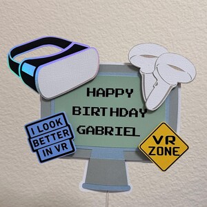 Virtual Reality Cake Topper, VR, Boys Birthday Party, Gamer, Game Party ...