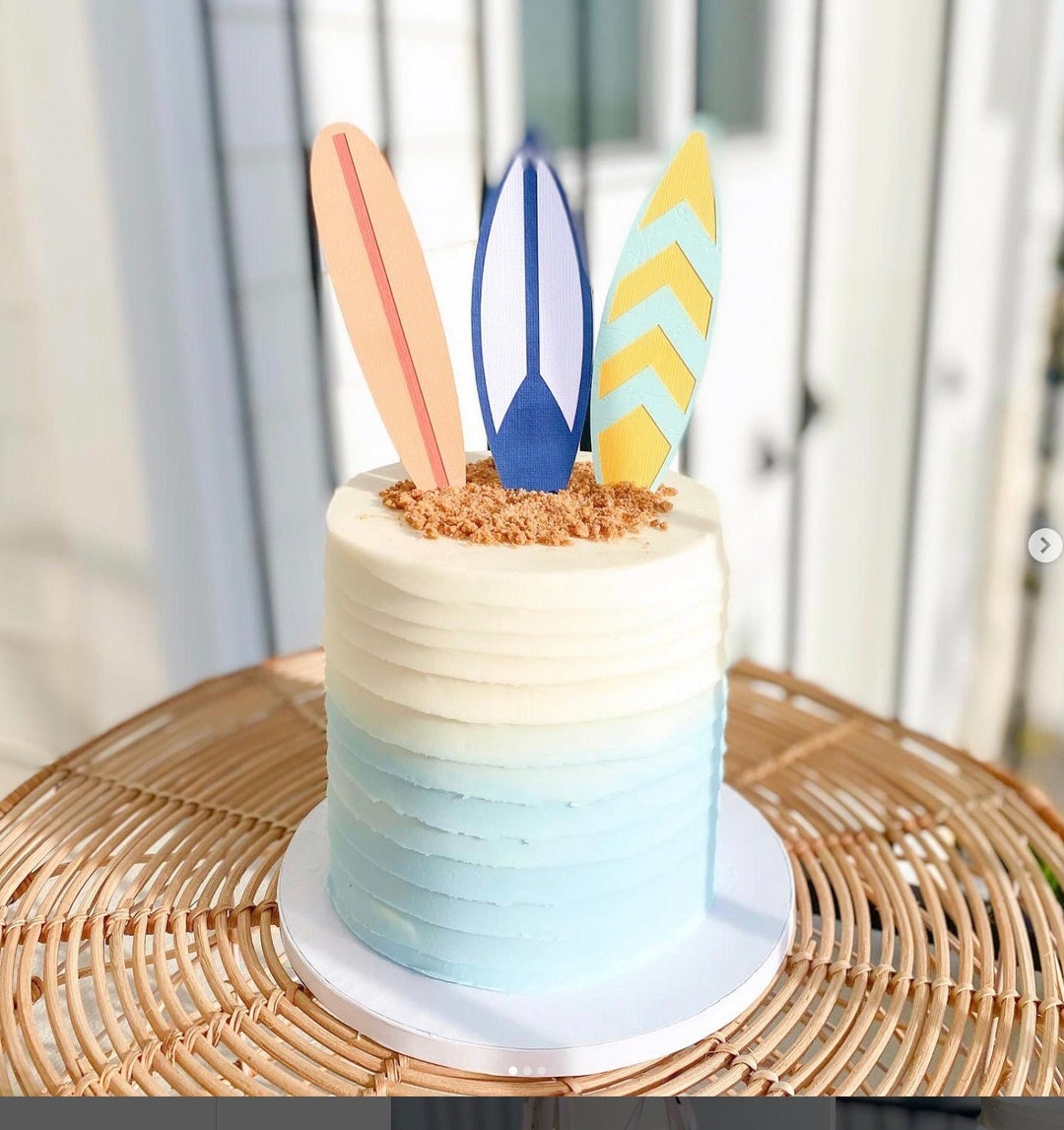 Surf Cake Topper, Surfboard Birthday Cupcake Topper, Surf Birthday ...