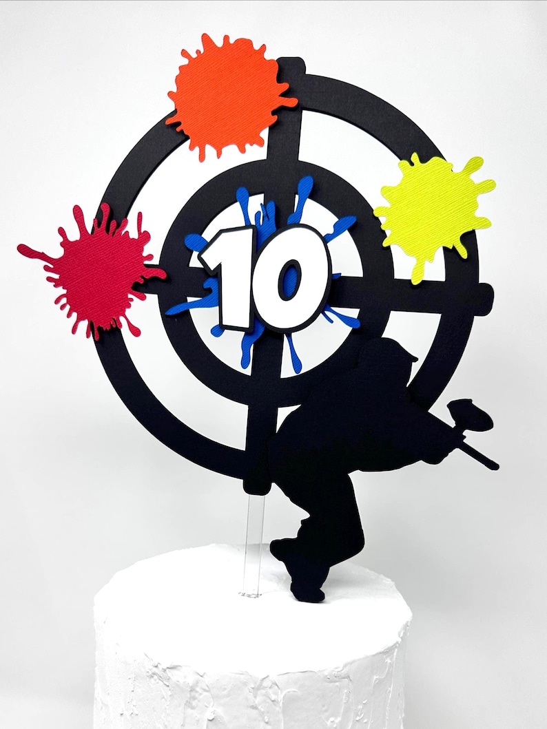 Paintball Cake Topper, Paintball Birthday Party, Paintball Party, Kids ...