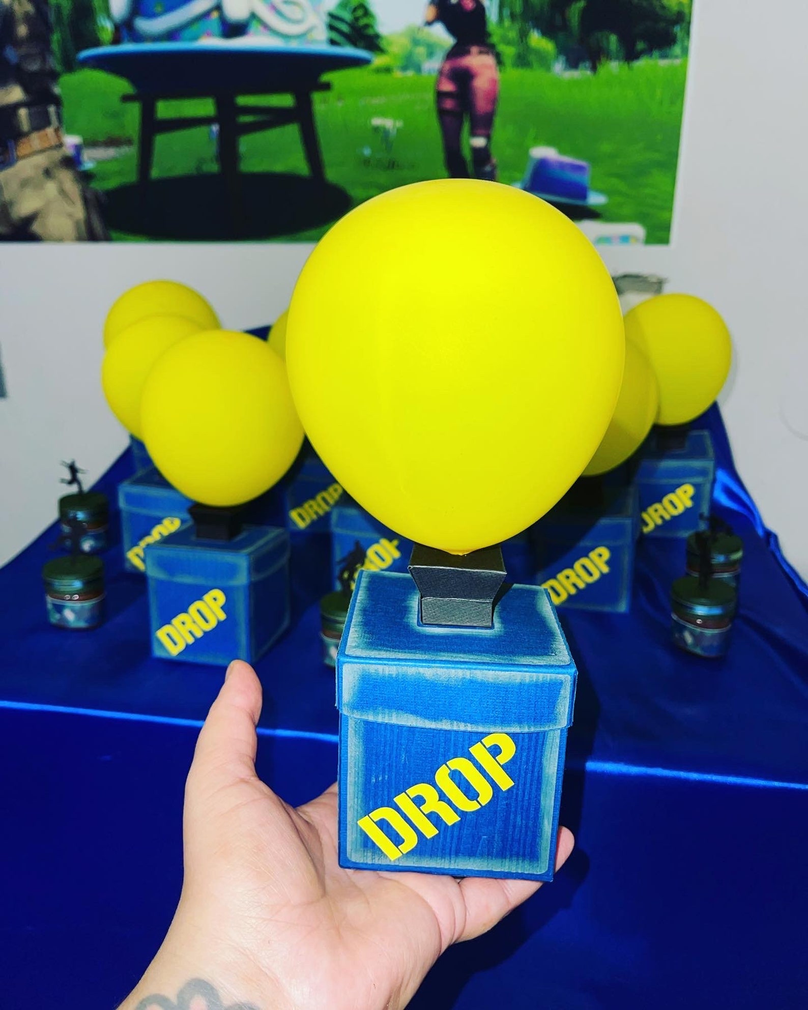 Gamer Theme Party Favor Box: Blue Drop Box Crate - Etsy