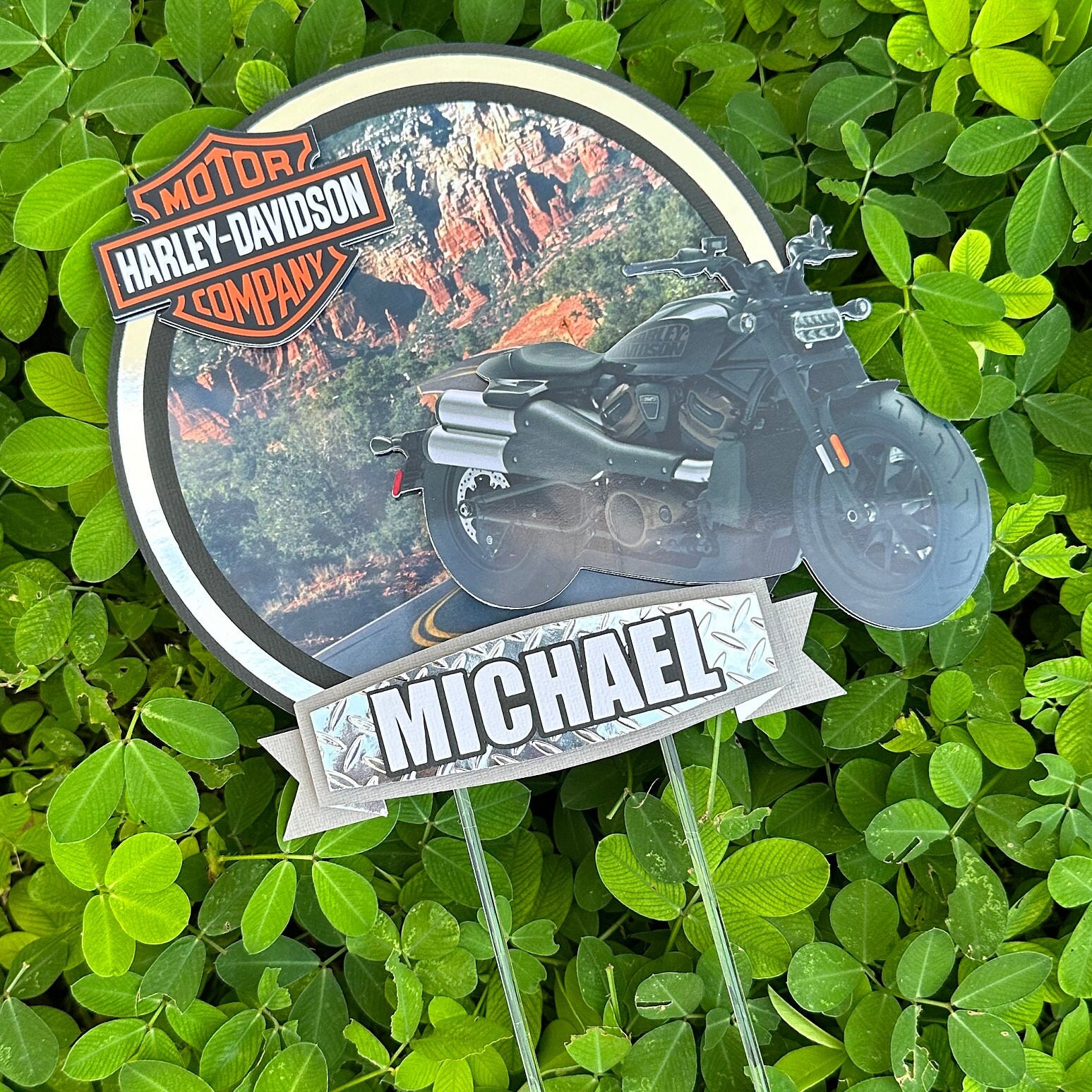 Personalized Harley Davidson Cake Topper: Biker Birthday Party ...