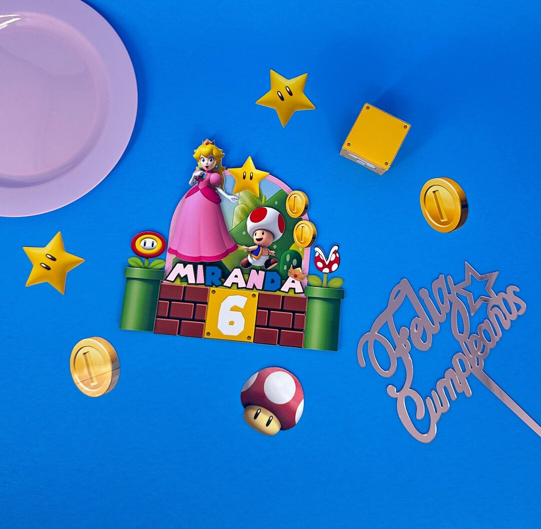 Princess Peach Cake Topper, Super Mario Brothers Princess Cake Topper ...