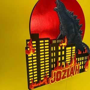 Personalized Godzilla Cake Topper: Custom Birthday Party Decoration - Etsy
