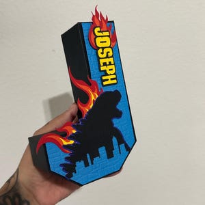 Godzilla 3D Letter: Personalized Birthday Party Decoration - Etsy