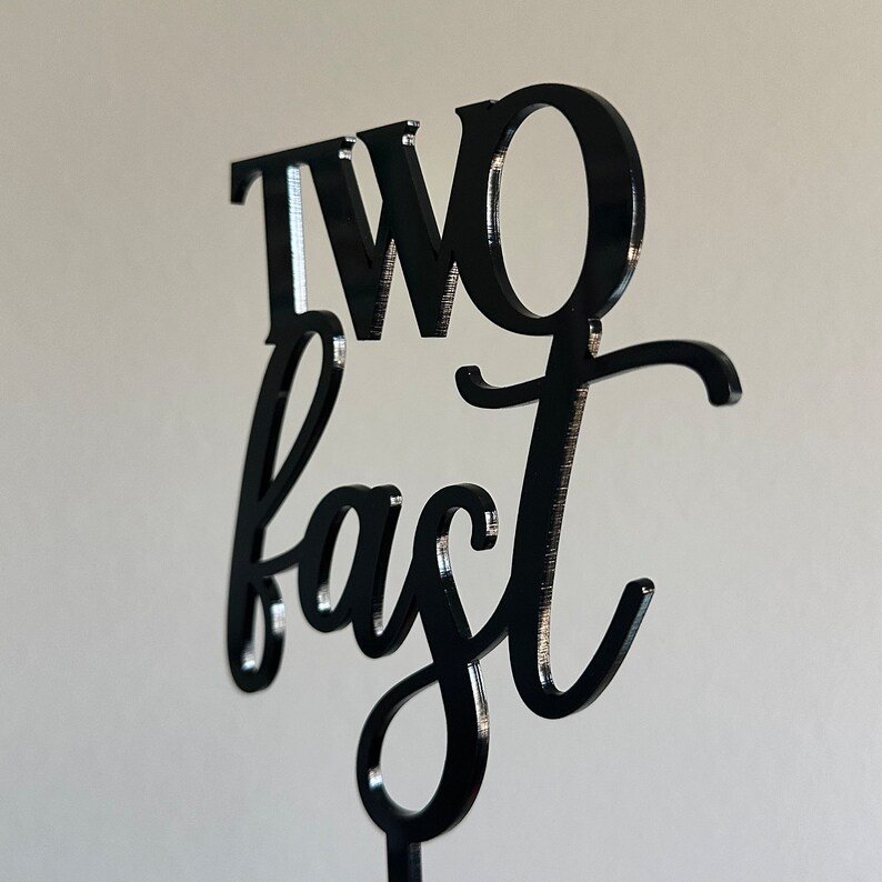 Two Fast Acrylic Cake Topper: Race Car 2nd Birthday - Etsy