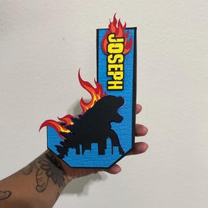 Godzilla 3D Letter: Personalized Birthday Party Decoration - Etsy