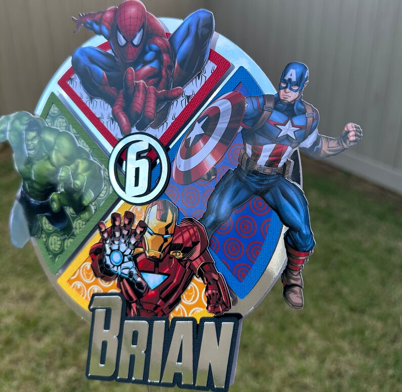 Personalized Avengers Cake Topper: Superhero Birthday Party Decor - Etsy