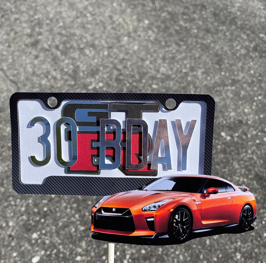 Race Car Cake Topper, Personalized Cake Topper ,nissan GTR Cake Topper ...