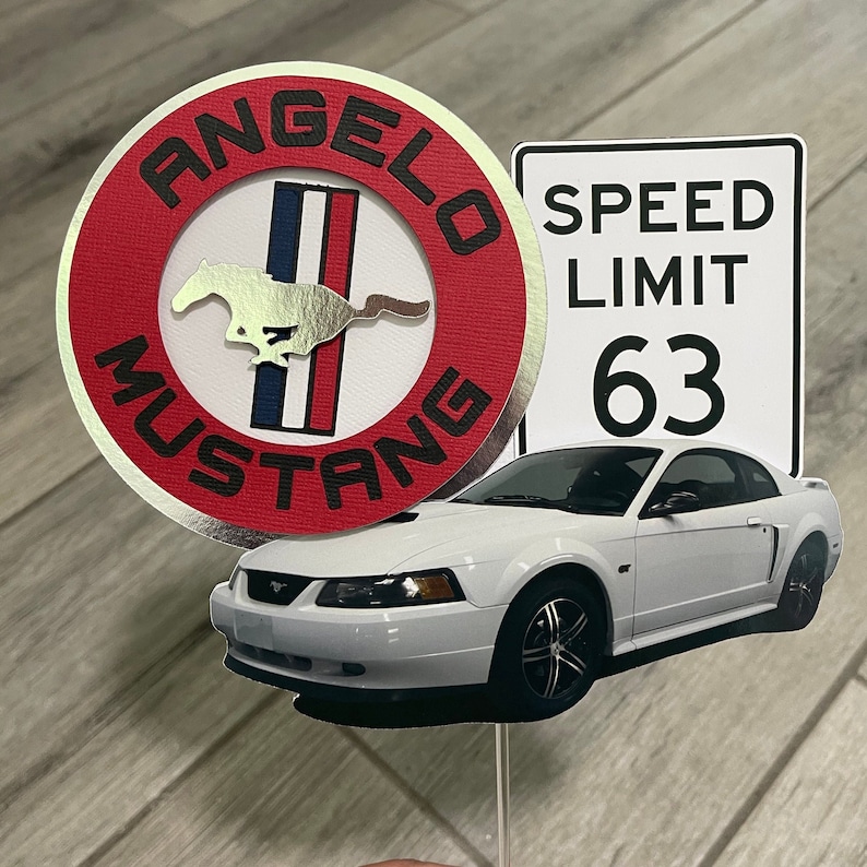 Personalized Ford Mustang Cake Topper: Car Enthusiast Birthday ...