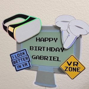 Virtual Reality Cake Topper, VR, Boys Birthday Party, Gamer, Game Party ...