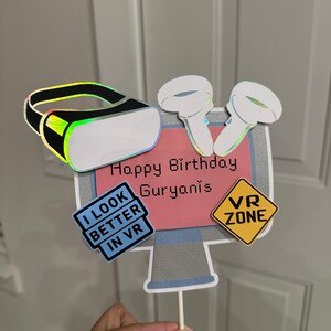 Virtual Reality Cake Topper, VR, Boys Birthday Party, Gamer, Game Party ...