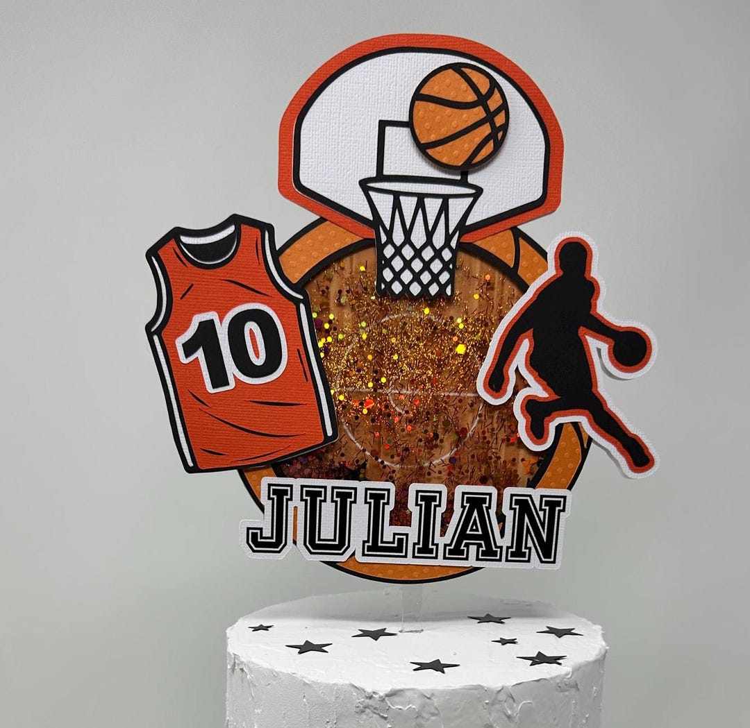Basketball Shaker Cake Topper, Basketball Birthday Party, Basketball ...