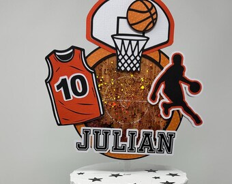Basketball Cake Topper – Custom Name & Jersey Number | Sports Birthday ...