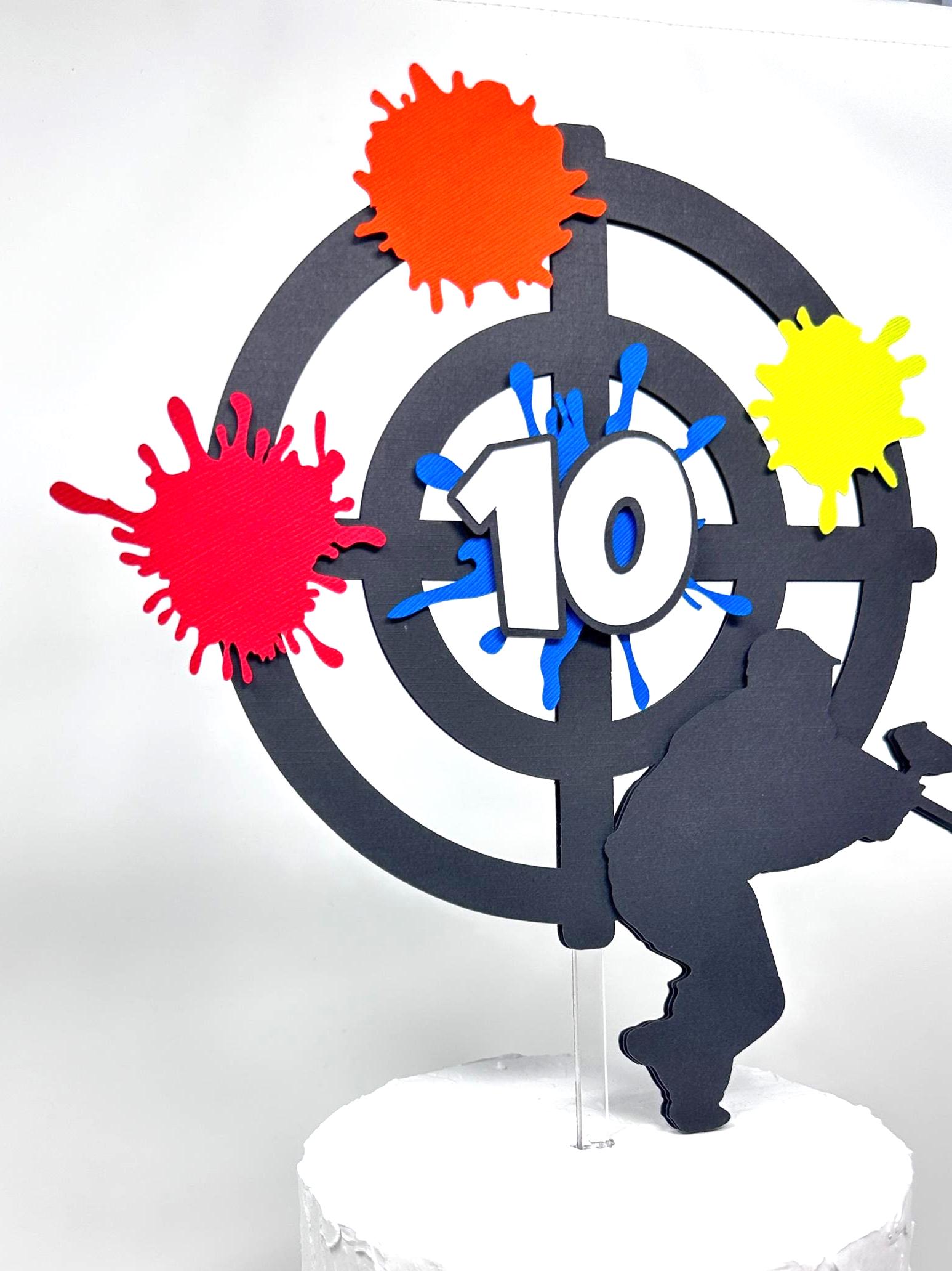Paintball Cake Topper, Paintball Birthday Party, Paintball Party, Kids ...