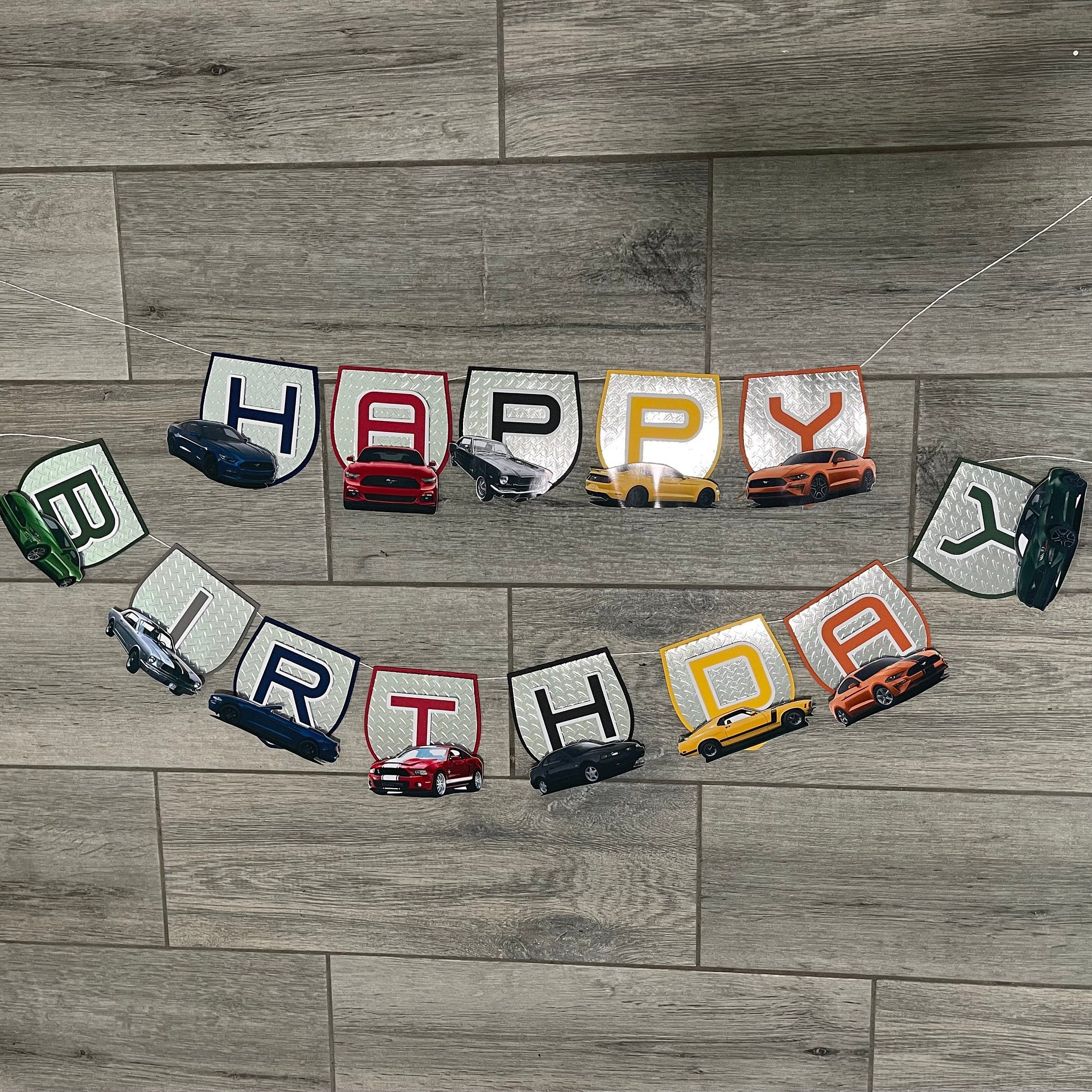 Ford Mustang Happy Birthday Banner Personalized Birthday - Etsy