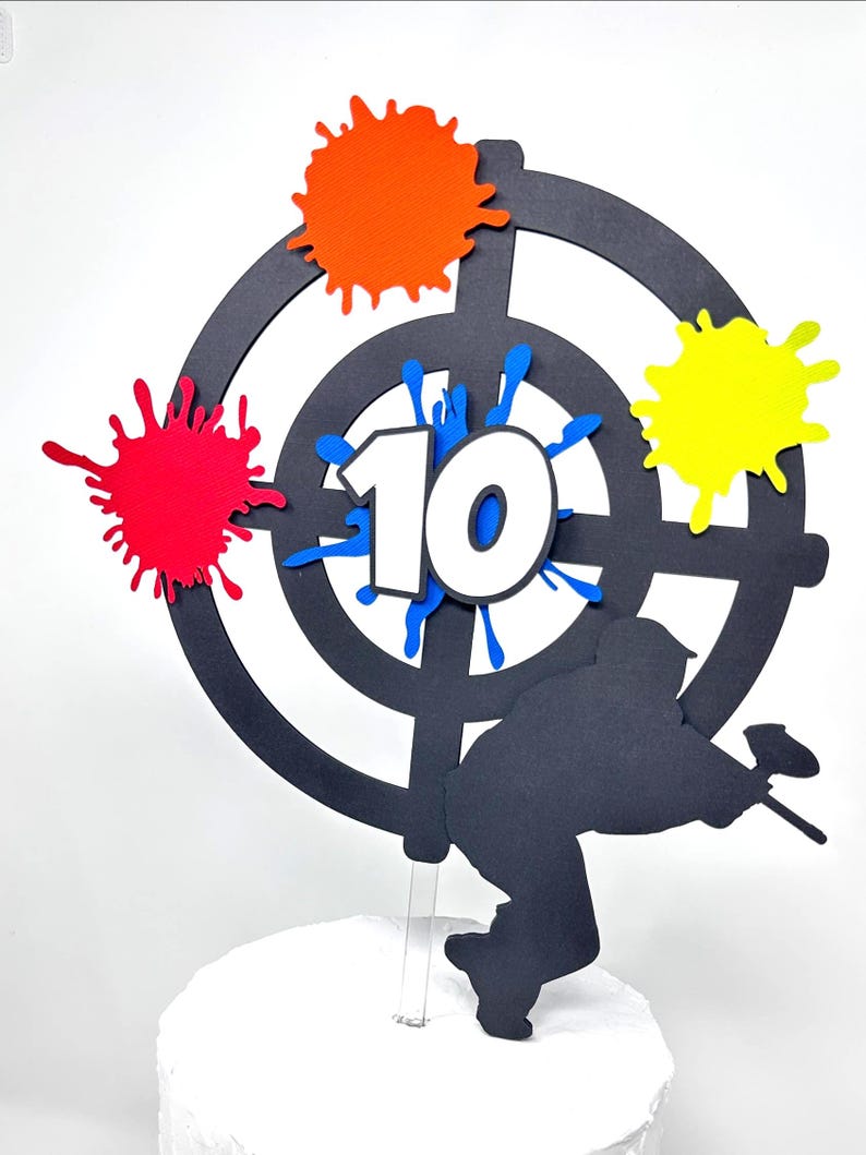 Paintball Cake Topper, Paintball Birthday Party, Paintball Party, Kids ...