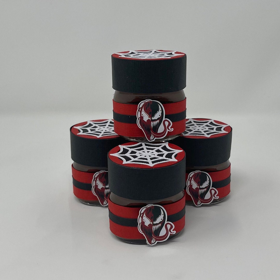 Venom Carnage Mini Nutella Jar: Spiderman Party Favors - Etsy