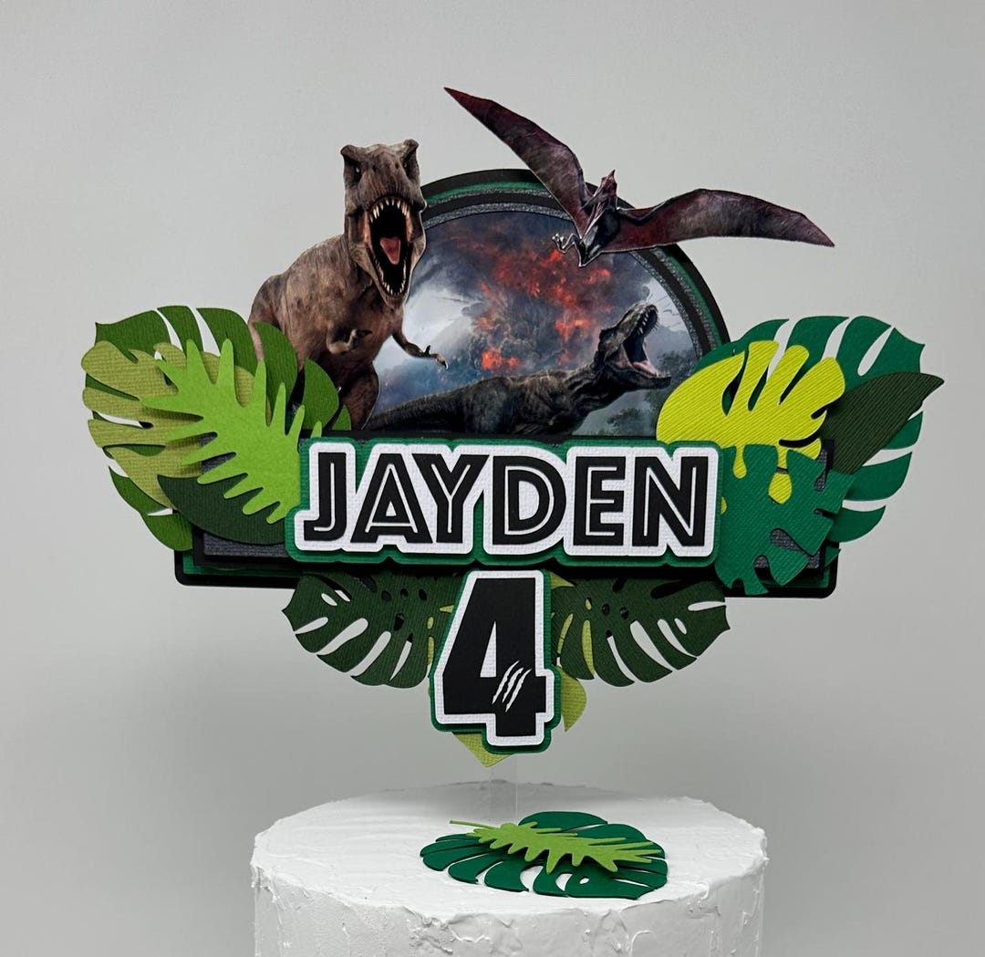 Jurassic World Cake Topper, Jurassic Park Cake Topper, Dinosaur Cake ...