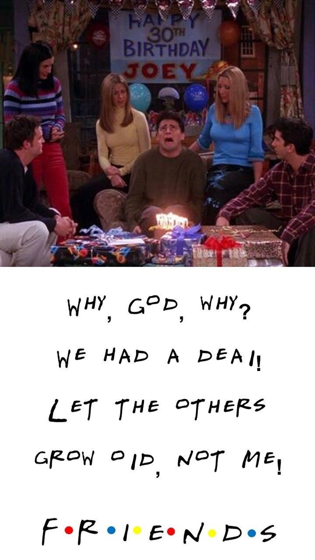 Friends Cake Topper Why God Why Joey Birthday Party Friends - Etsy