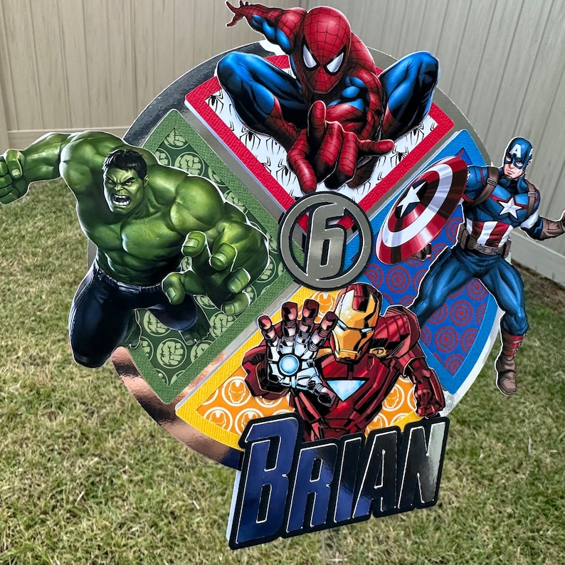 Personalized Avengers Cake Topper: Superhero Birthday Party Decor - Etsy