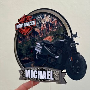 Harley Davidson Cake Topper, Personalized Cake Topper, Motorcycles Cake ...