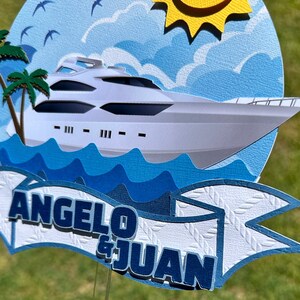 Boat Cake Topper, Yacht Cake Topper, Party Decoration, Nautica Birthday ...