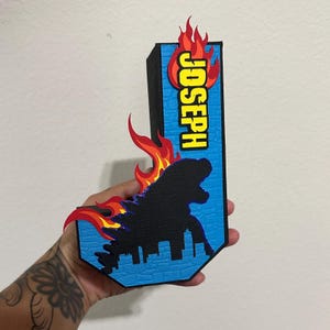 Godzilla 3D Letter: Personalized Birthday Party Decoration - Etsy
