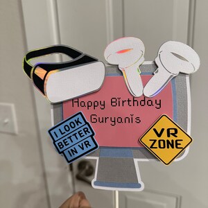 Virtual Reality Cake Topper, VR, Boys Birthday Party, Gamer, Game Party ...