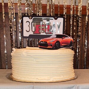 Race Car Cake Topper, Personalized Cake Topper ,nissan GTR Cake Topper ...