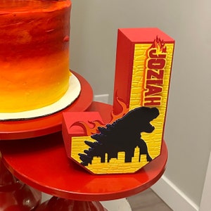 Godzilla 3D Letter: Personalized Birthday Party Decoration - Etsy