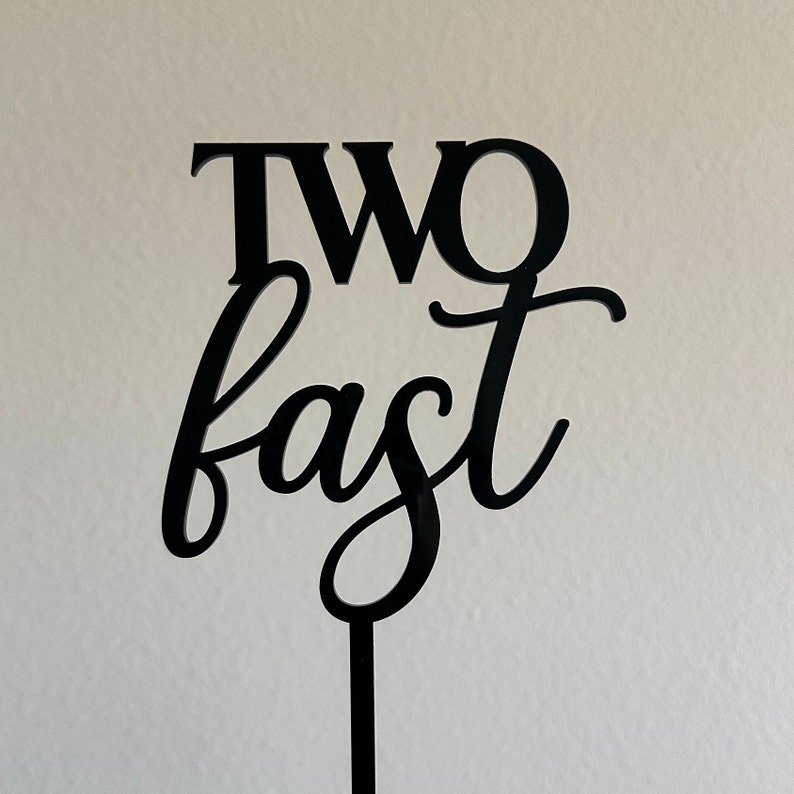 Two Fast Acrylic Cake Topper: Race Car 2nd Birthday - Etsy