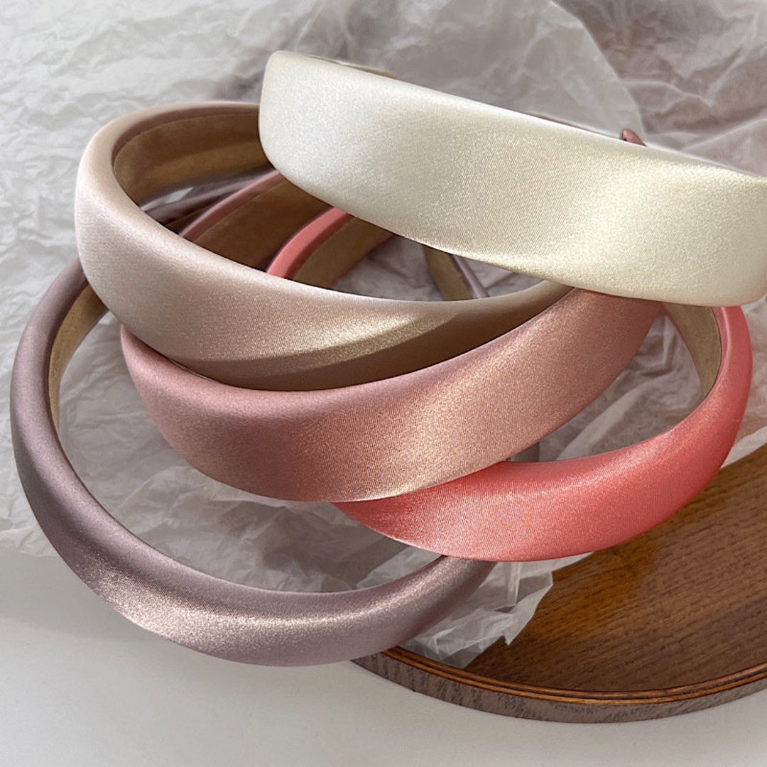 Satin Padded Headband Wide Headband Solid Color Headband - Etsy