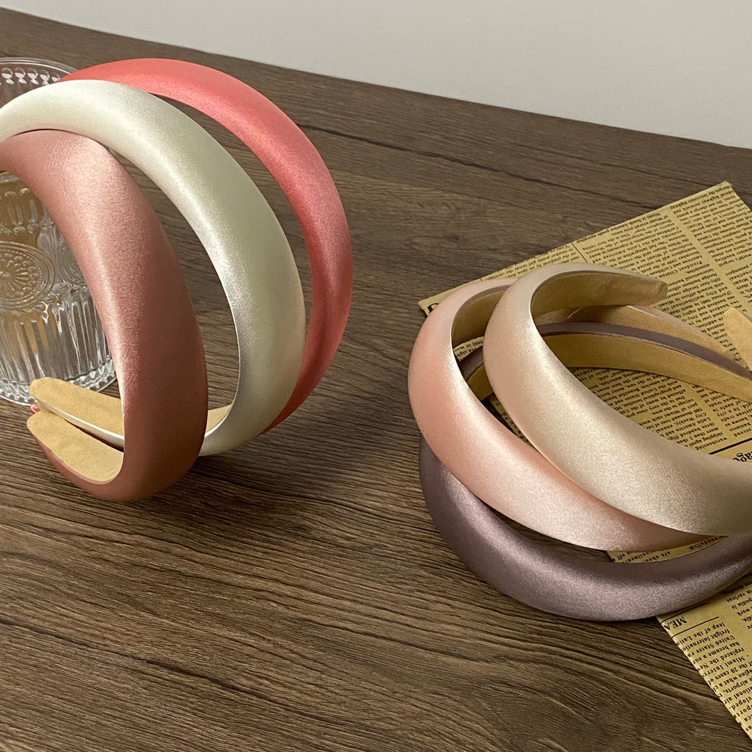 Satin Padded Headband, Wide Headband, Solid Color Headband, Hair ...