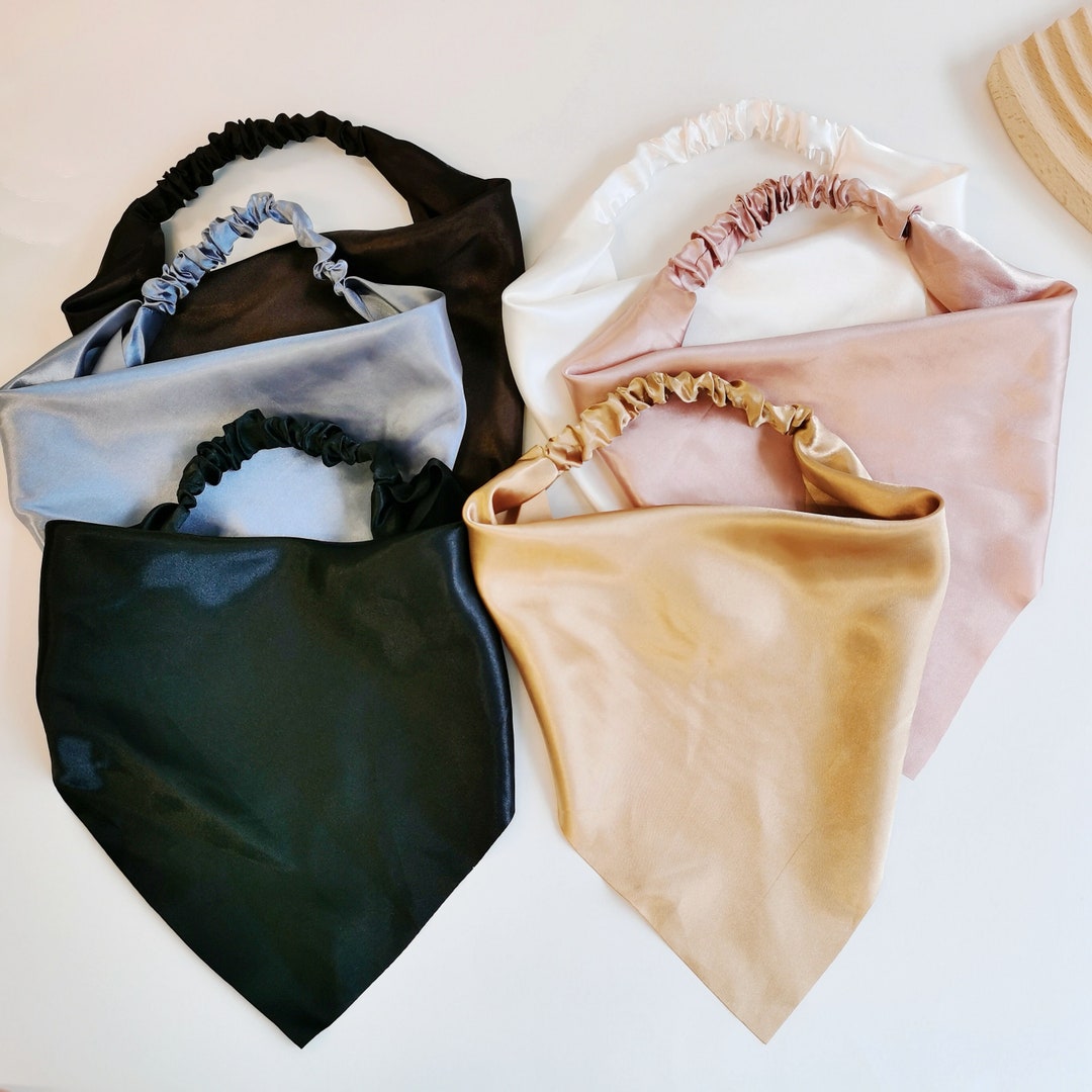 Silk Bandana Scarf, Triangle Head Scarf Headband, Hair Bandana, Hair ...