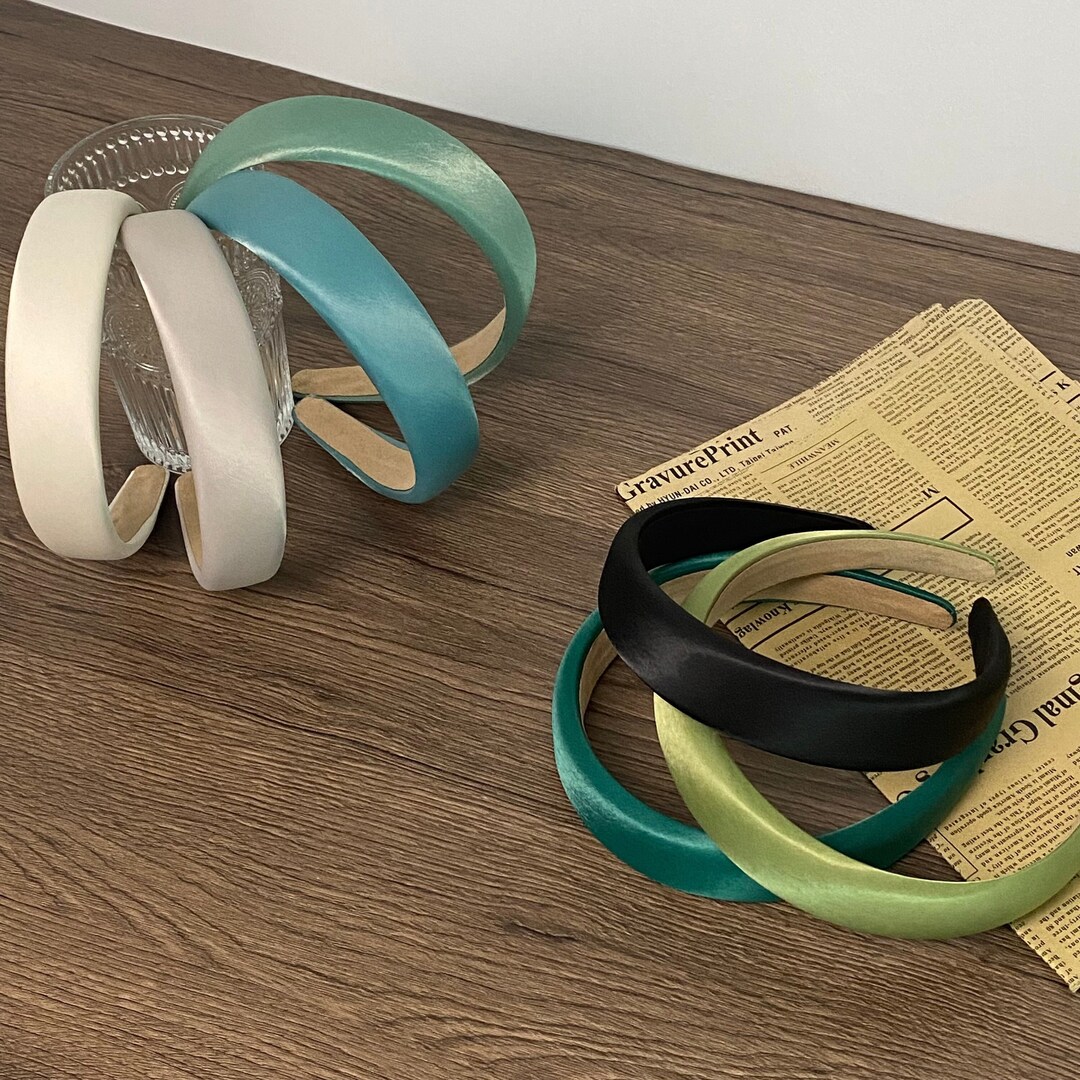 Satin Padded Headband, Wide Headband, Solid Color Headband, Hair ...