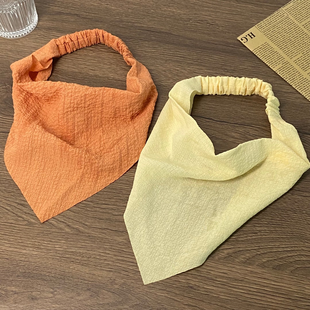 Cotton Headscarf, Triangle Headscarf, Cotton Kerchief, Pastoral Style ...