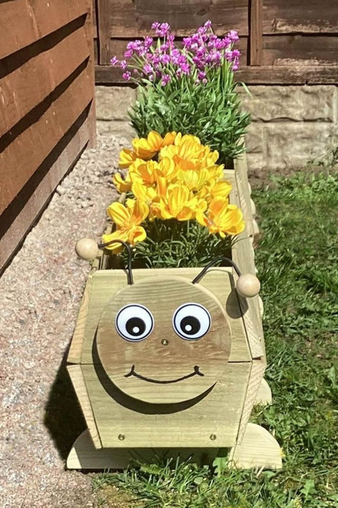 Wooden Caterpillar Planter - Etsy