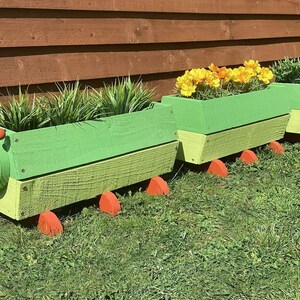 Wooden Caterpillar Planter - Etsy