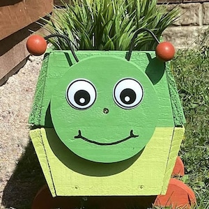 Wooden Caterpillar Planter - Etsy