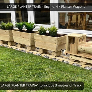 Wooden Planter Train / Decorative Garden Ornament - Etsy UK