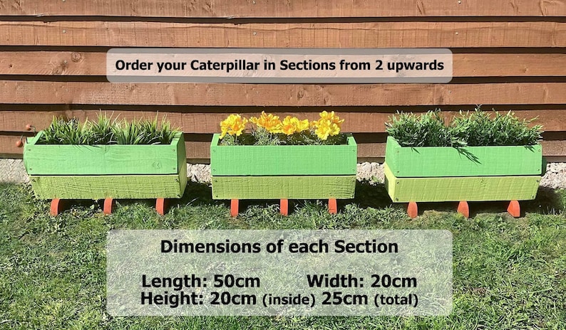 Wooden Caterpillar Planter - Etsy