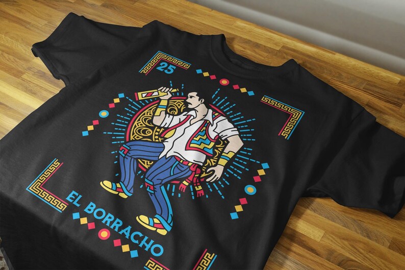 El Borracho Lotería T-shirt – Mexican Bingo Game Tee – Chicano Culture ...
