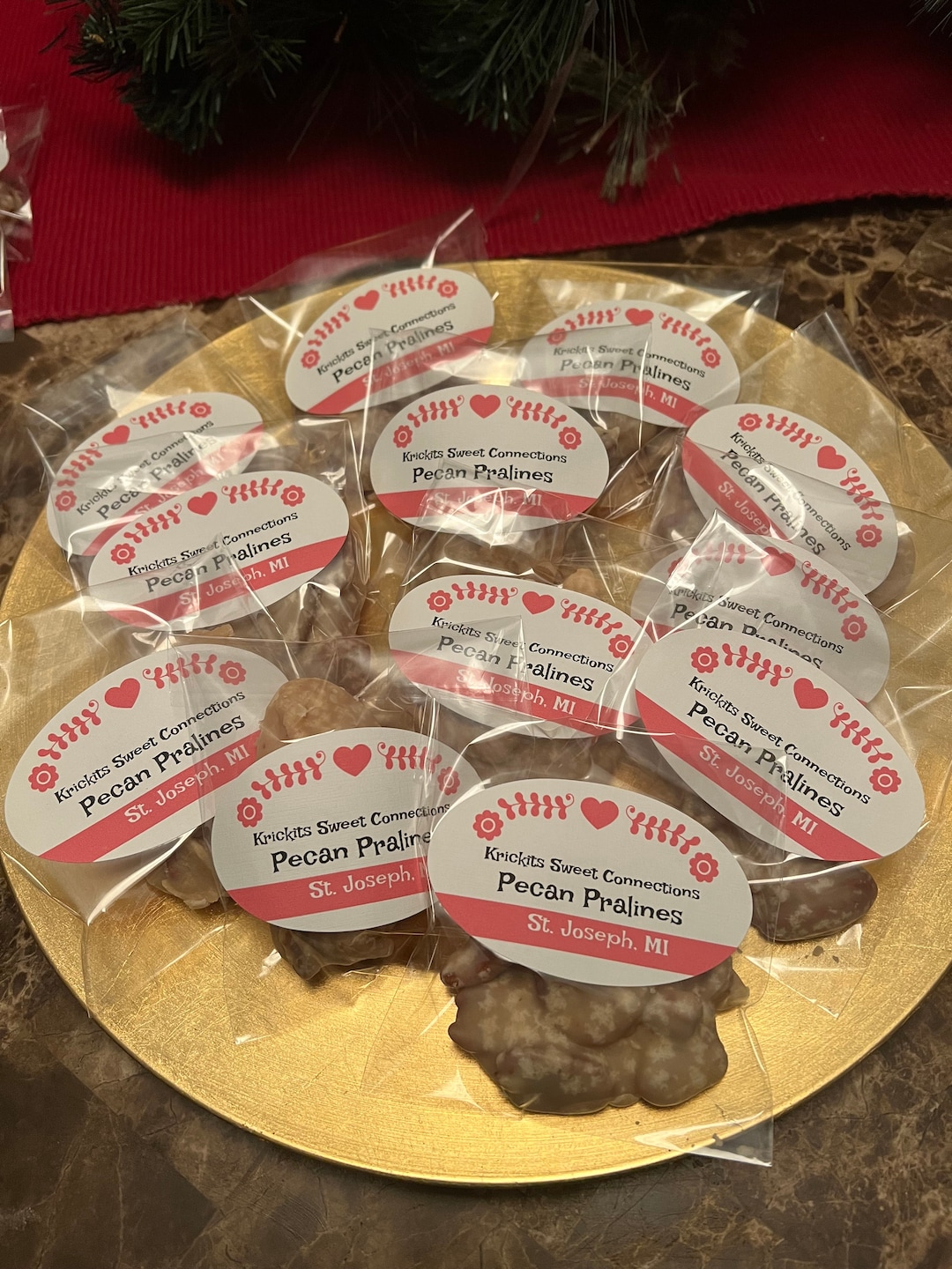 12 Pack of Classic Old Fashion Praline / Pecan Candies Individually ...