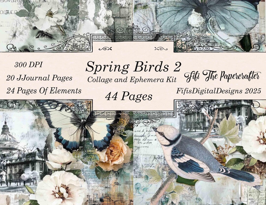 Spring Birds 2 Digital Kit - Etsy