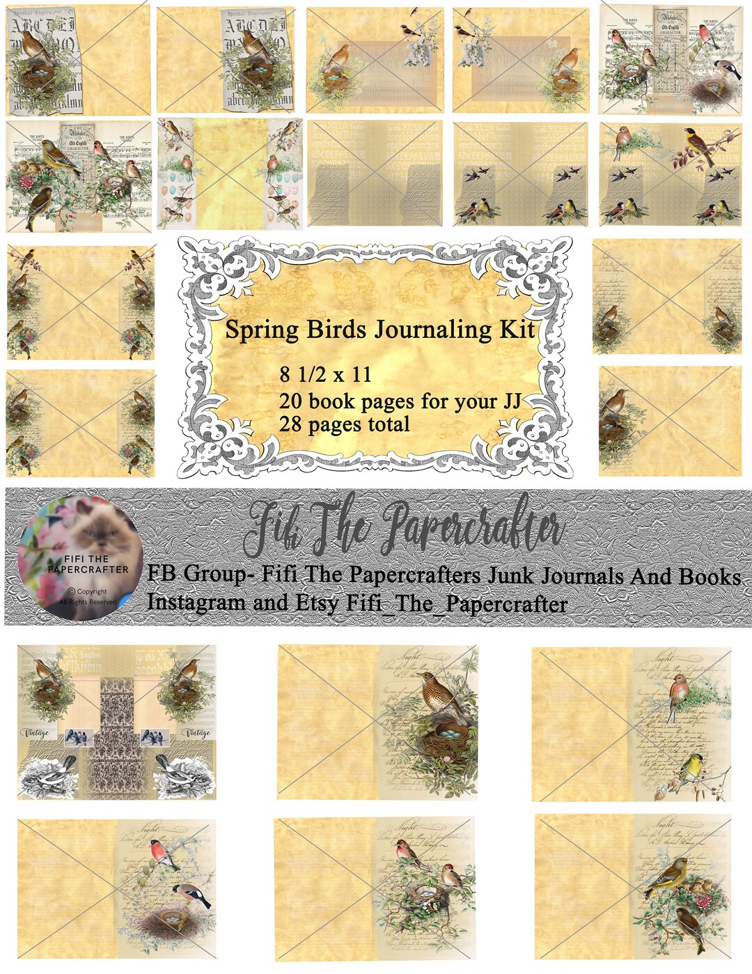 Spring Birds Journaling Kit by Fifi the Papercrafter - Etsy