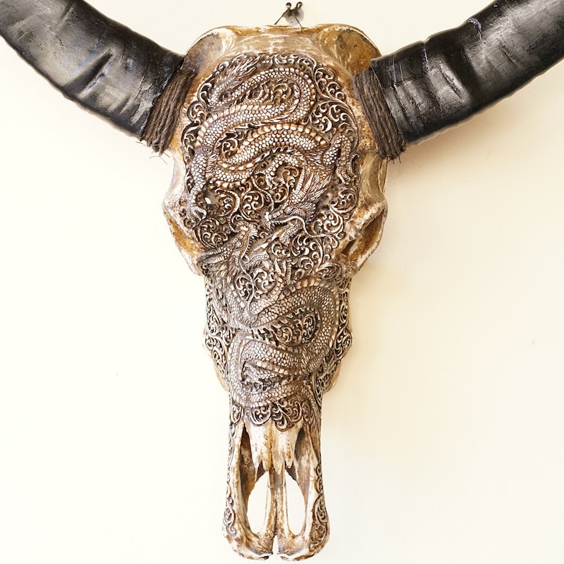 Bone Cattle Head - Etsy UK