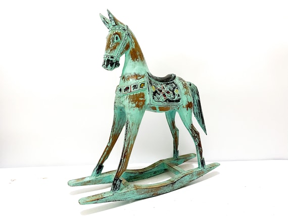 Wooden Rocking Horse Antique Brown Color Horse Gifts Horse - Etsy