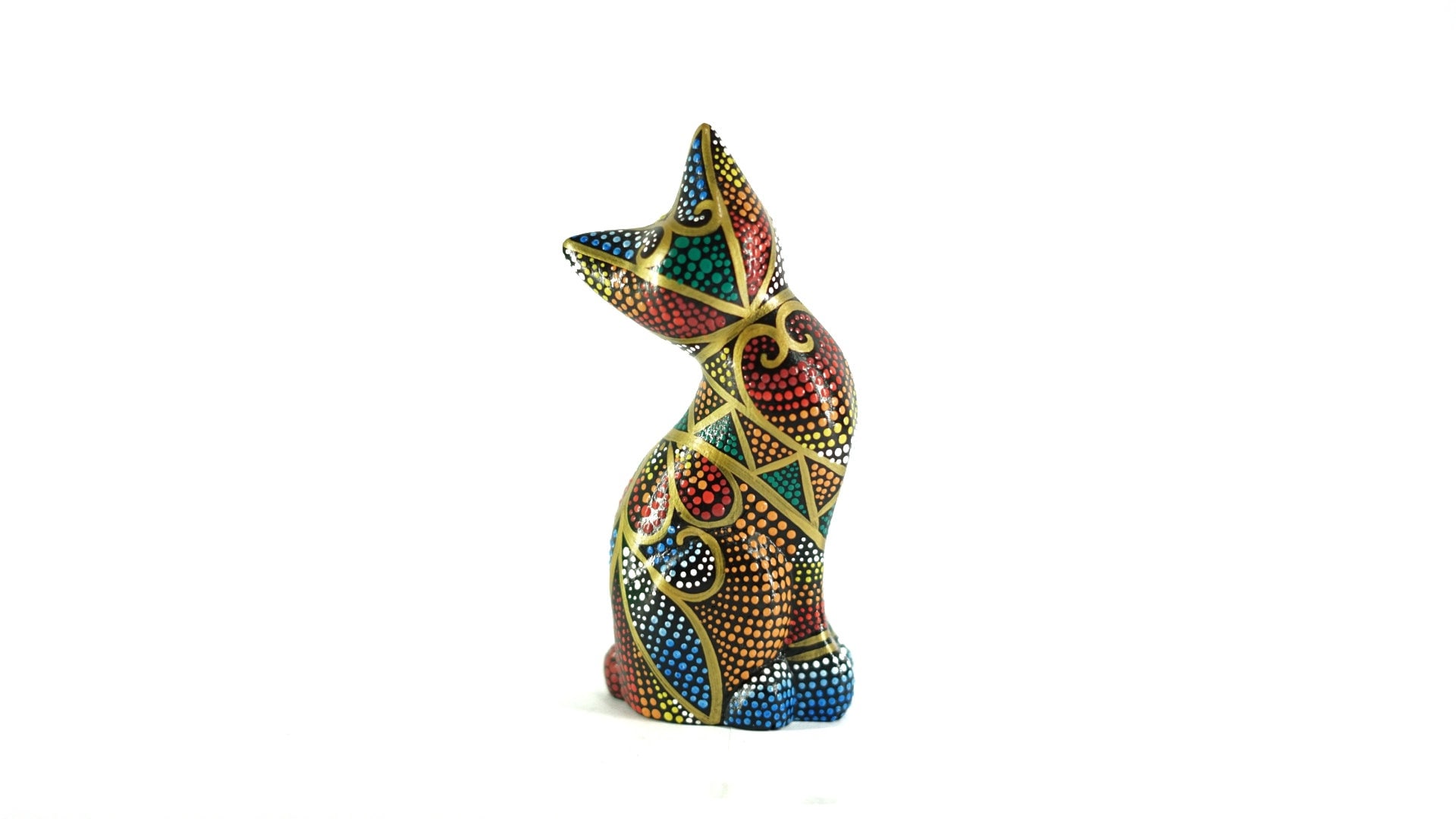 Colorful Cat Sculpture, Christmas Gift, Cat Lover, Table Decor ...