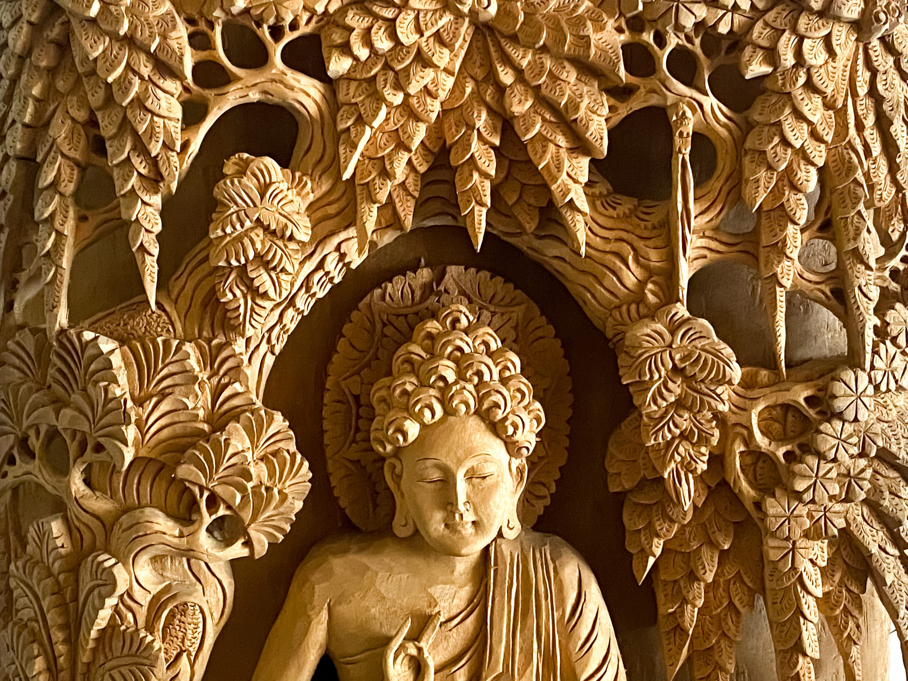 Wall Hanging Buddha Wood Carving Wall Decor 19 Inch Vintage - Etsy